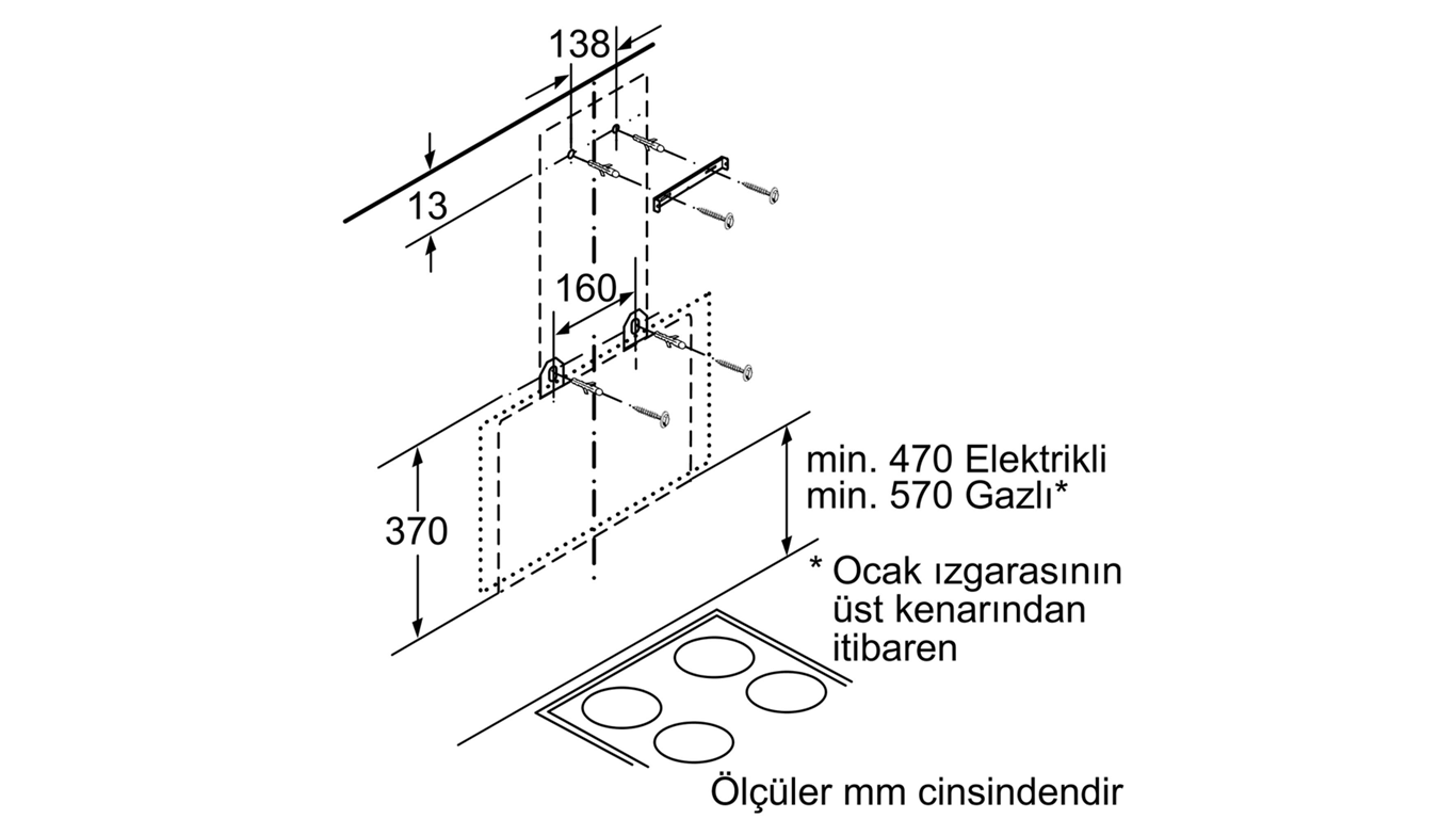 DWK66AJ60T Serie 4 Duvar Tipi Davlumbaz 60 Cm Clear Glass Black Printed ...