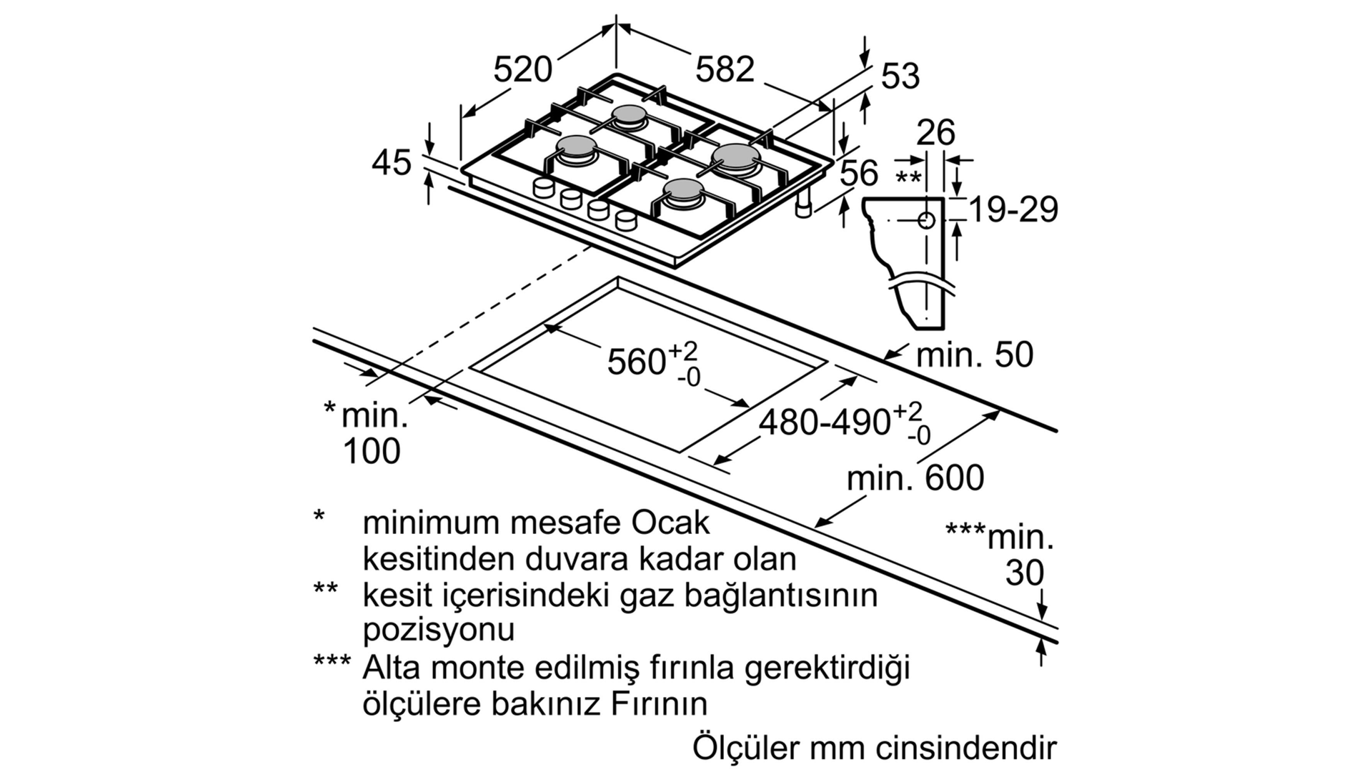 PCP6A5B90 Serie 6 Gazlı Ocak 60 Cm Paslanmaz Çelik - Erdemler Avm