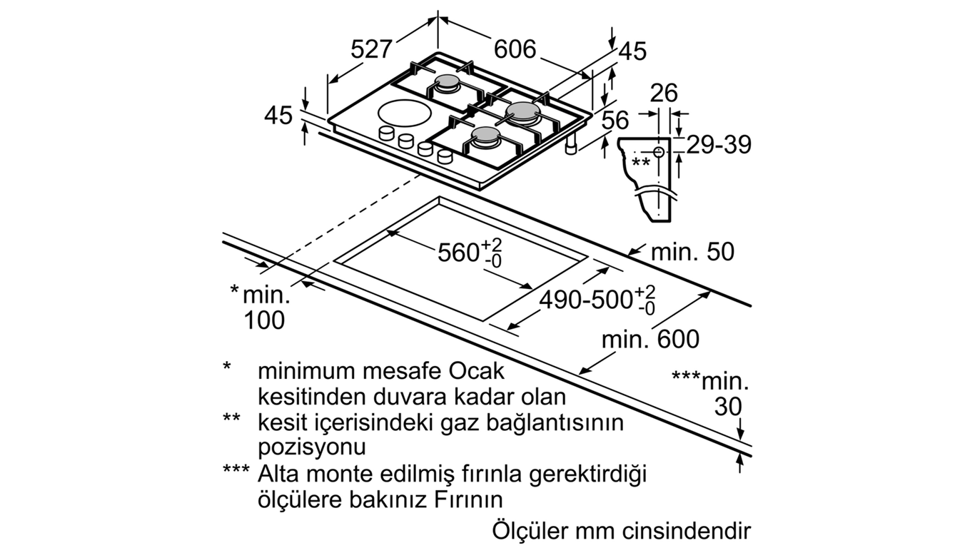 PRY6A6B70 Serie 8 Gazlı/Elektrikli Ocak 60 Cm Siyah - Erdemler Avm